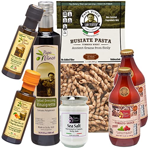 Papa Vince Italian Food Gift Basket Gourmet - made in small batches from locally grown organic ingredients by our family in Sicily, Italy