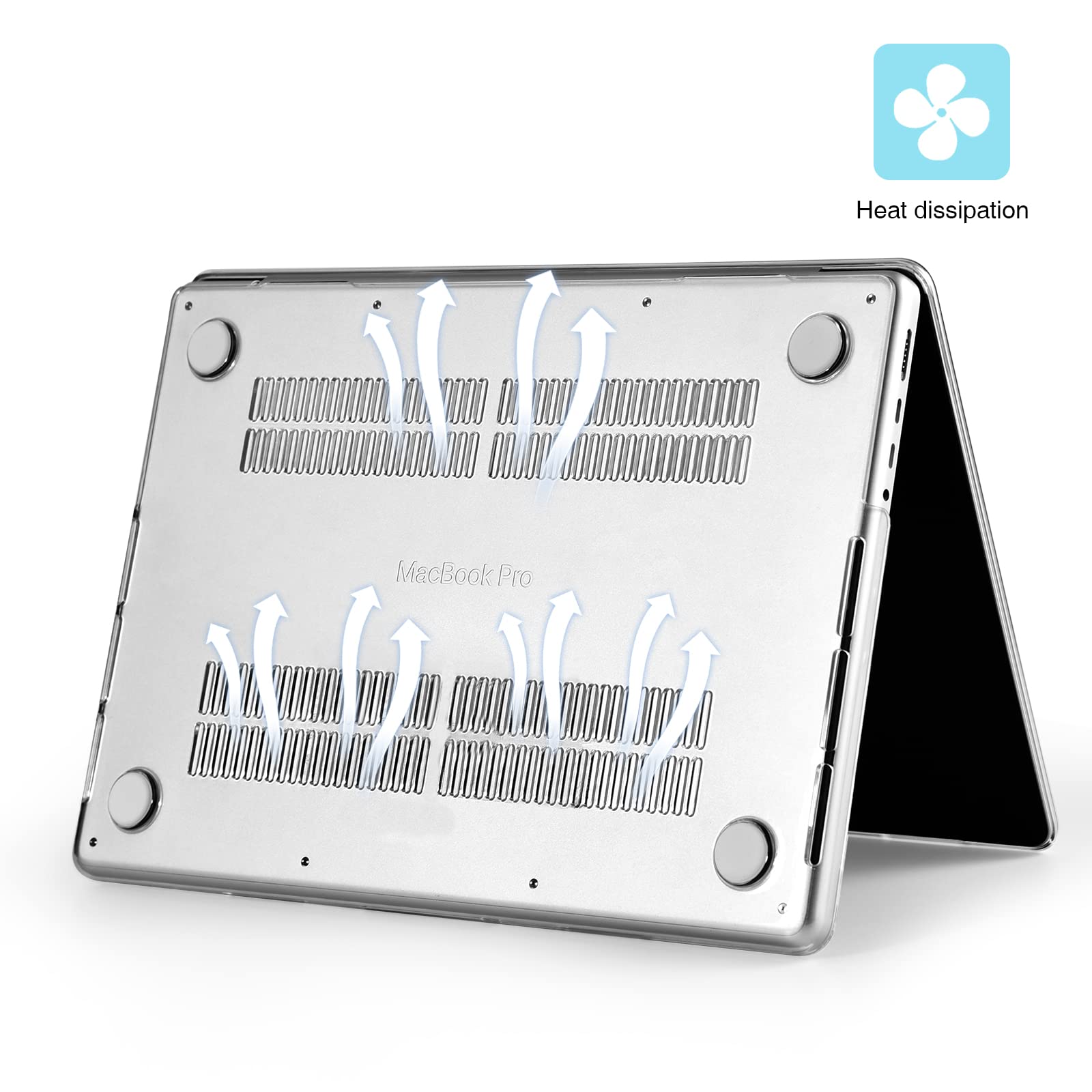 EooCoo Compatible for MacBook Pro 14 inch Case 2023 2022 2021 Release M2 A2779 A2442 M1 Pro M1 Max Chip, Hard Shell Cases with Keyboard Cover, Screen Protector - Crystal Clear