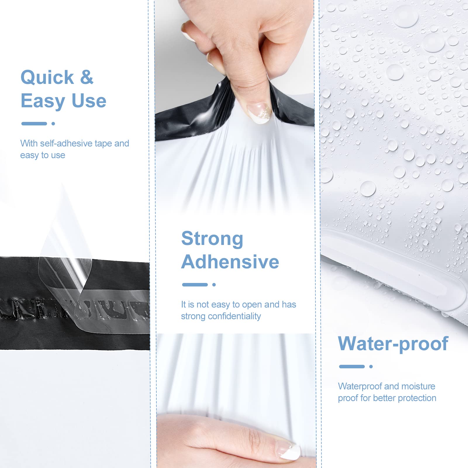 Metronic Poly Mailers 10x13 100 Pcs | Medium Shipping Bags for Clothing | Mailing Bags for Small Business, Shipping Envelopes,Packing Bags in White