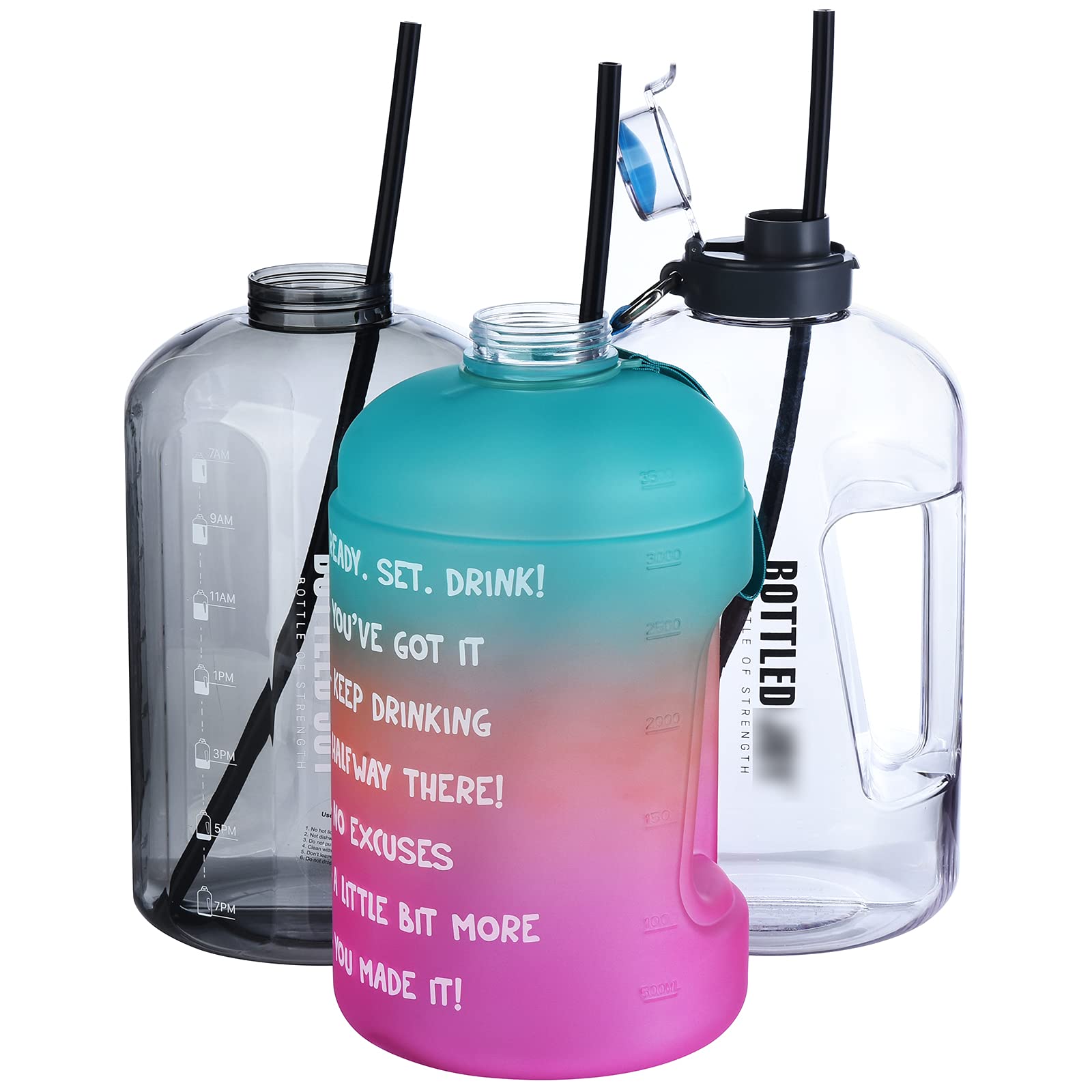 ALINK 15 inch Extra Long Reusable Black Silicone Straws, 4-Pack Flexible Straws for Stanley 40 oz Tumbler, 1 Gallon Water Bottle, Wine Bottle, 128 64 oz Tumbler with Brush