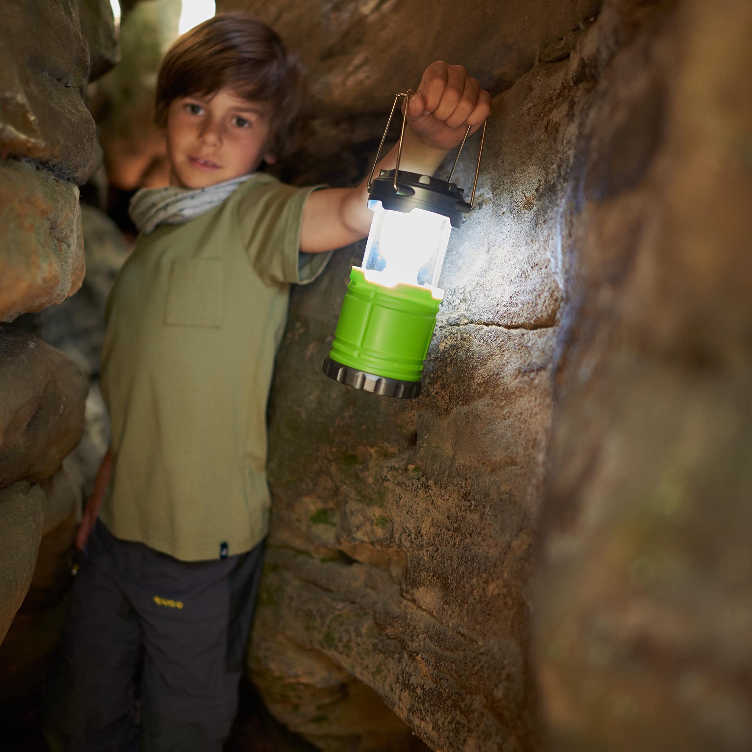 HABA Terra Kids Camping Lantern with Sturdy Handles for Carrying & Hanging and Handy Storage Compartment