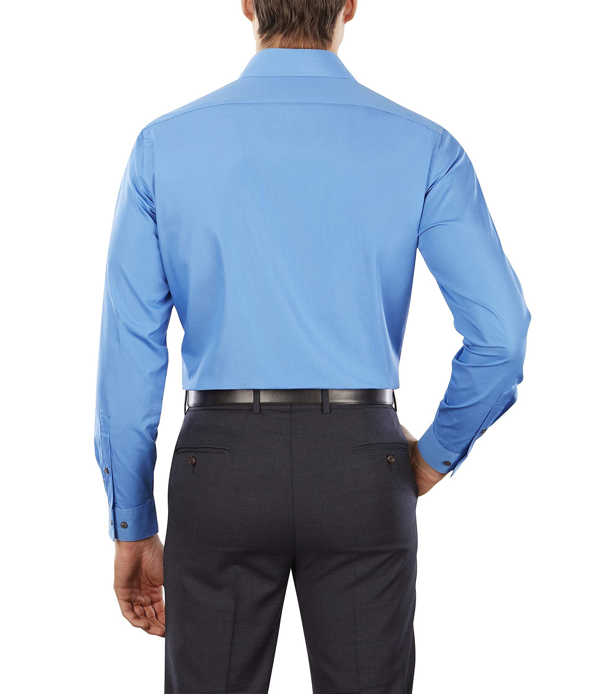 Van Heusen Men's Dress Shirt Fitted Poplin Solid, Pacifico, 17" Neck 34"-35" Sleeve
