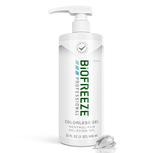 Biofreeze Professional Gel Pain Relief, Knee & Lower Back Pain Relief, Arthritis Pain Reliever, Sore Muscle Relief, Neck Pain Relief, Cooling Joint Pain Relief, Colorless Menthol Gel 32 Fl Oz