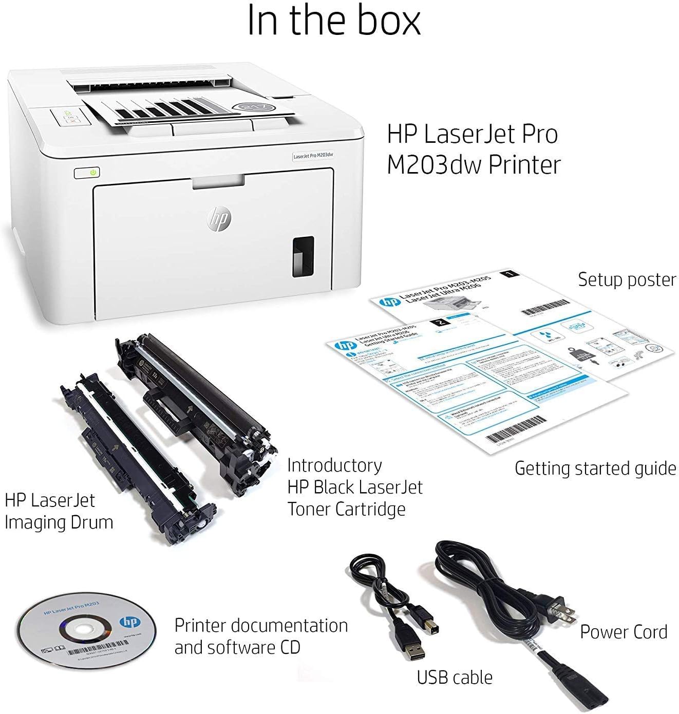 HP G3Q47A#BGJ Laserjet Pro M203dw Wireless Laser Printer (G3Q47A). Replaces M201dw Laser Printer (Renewed)