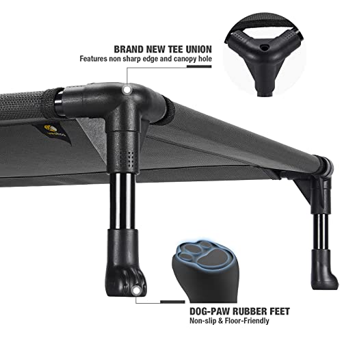 Veehoo Cooling Elevated Dog Bed, Outdoor Raised Dog Cots Beds with Washable & Breathable Mesh, No-Slip Rubber Feet, Portable Chewproof Pet Bed for Indoor & Outdoor, X-Large, Brown