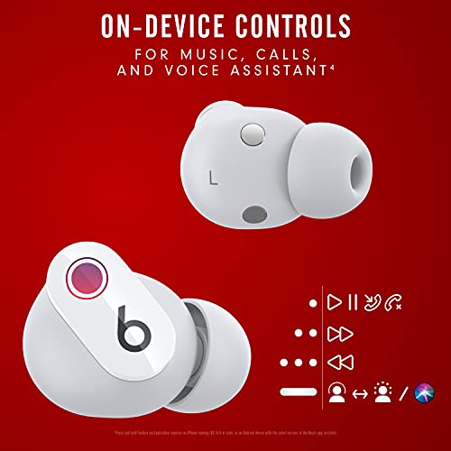 Beats Studio Buds - True Wireless Noise Cancelling Earbuds - Compatible with Apple & Android, Built-in Microphone, IPX4 Rating, Sweat Resistant Earphones, Class 1 Bluetooth Headphones - White
