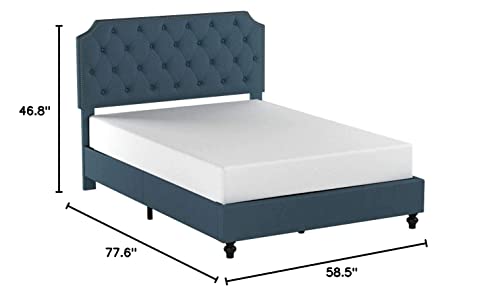 ZINUS Andover Upholstered Bed Frame / Tufted Bed Frame with Nailhead Detail / Adjustable Headboard / Easy Assembly, Full