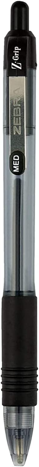 ZEBRA , bulk pack of 24 ink pens, Z-Grip Retractable ballpoint pens Medium point 1.0 mm, 12 black & 12 Blue pens combo pack