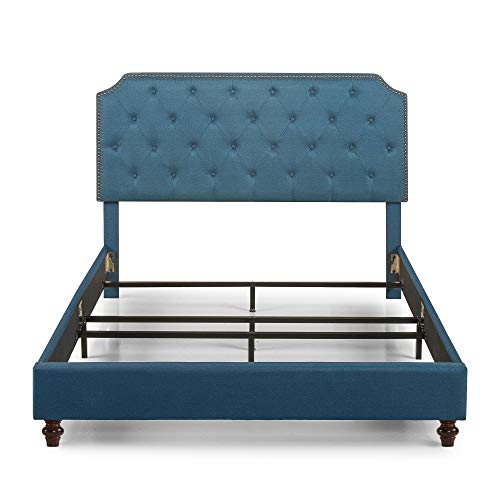 ZINUS Andover Upholstered Bed Frame / Tufted Bed Frame with Nailhead Detail / Adjustable Headboard / Easy Assembly, Full