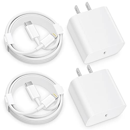 iPhone 12 13 14 Fast Charger,【Apple MFi Certified】 2-Pack 20W Type C Fast Charger Block with 6FT USB-C to Lightning Cable Compatible with iPhone 14 13 12 11 Pro Max/Pro/Plus/Mini/Xs Max/XR/X, iPad