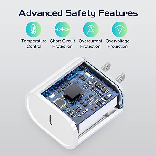 iPhone 12 13 14 Fast Charger,【Apple MFi Certified】 2-Pack 20W Type C Fast Charger Block with 6FT USB-C to Lightning Cable Compatible with iPhone 14 13 12 11 Pro Max/Pro/Plus/Mini/Xs Max/XR/X, iPad