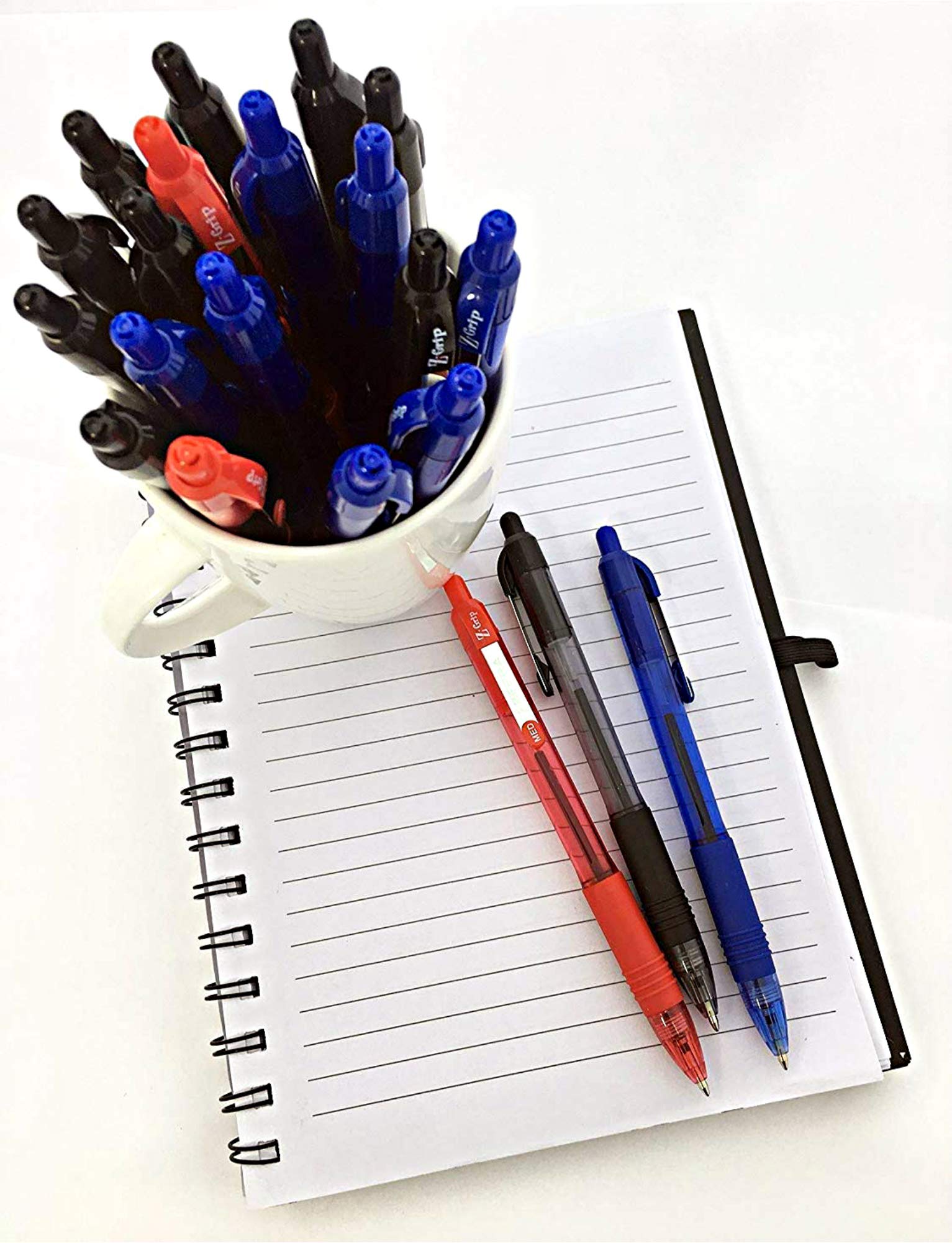 ZEBRA , bulk pack of 24 ink pens, Z-Grip Retractable ballpoint pens Medium point 1.0 mm, 12 black & 12 Blue pens combo pack