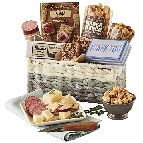Harry & David’s Thank You Gift Basket - Classic Meat & Cheese Basket - Corporate, Employee Appreciation