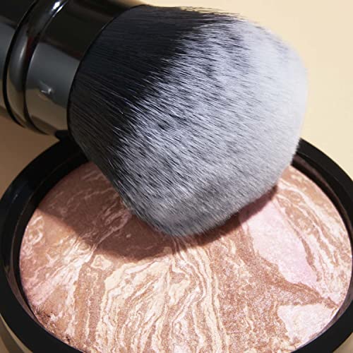 LAURA GELLER NEW YORK Baked Balance-n-Brighten Foundation with Retractable Airbrush Kabuki Brush Makeup Set, Fair (2 PC)