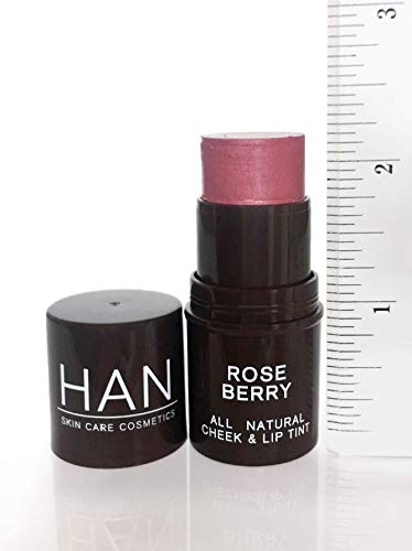 HAN Skincare Cosmetics Vegan, Cruelty-Free, Clean 3-in-1 Multistick for Cheeks, Lips, Eyes, Rose Berry | 0.20 oz