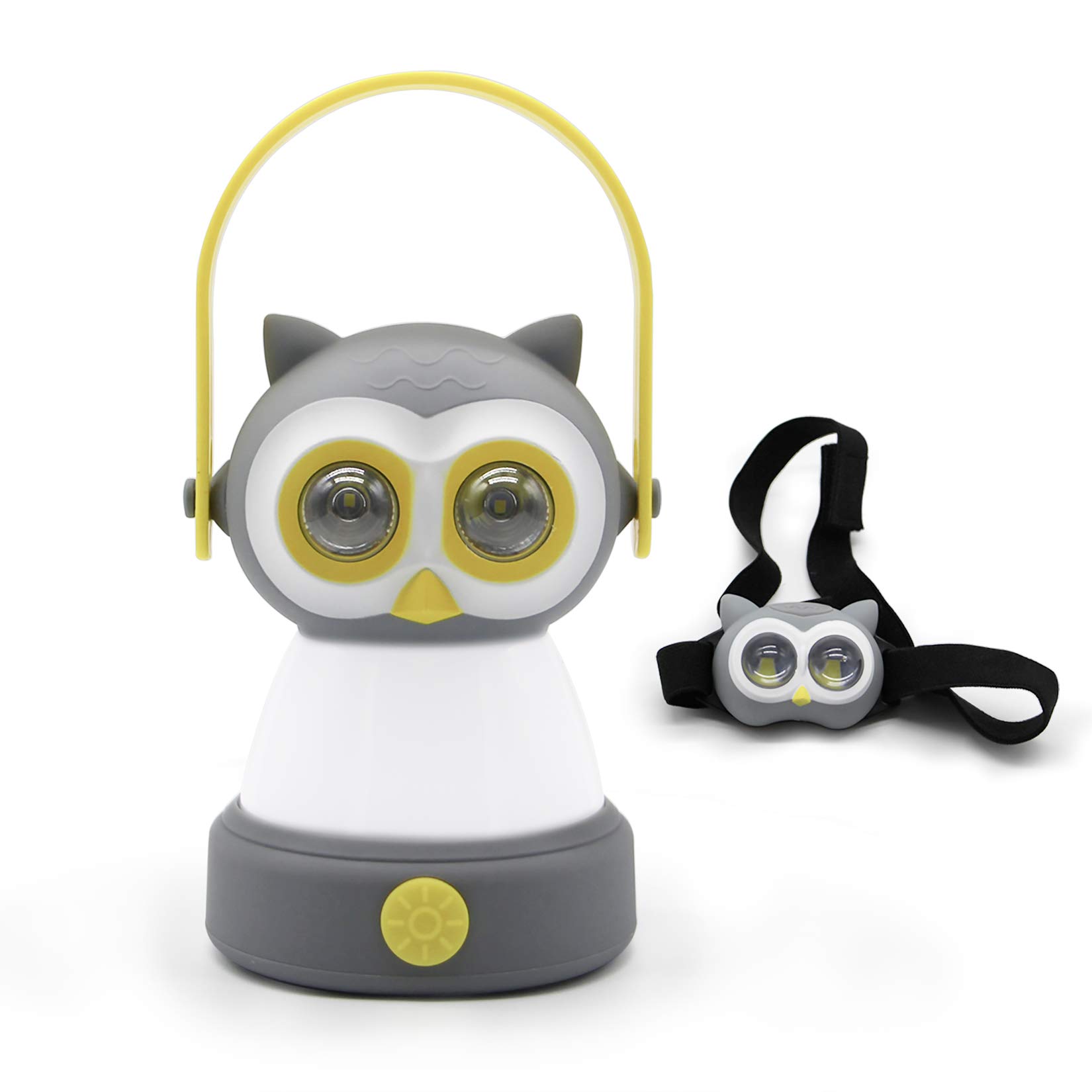 Outdoor Equipment LED Camping Lantern & Headlamp Set for Kids, FANT.LUX Battery Powered Night Light for Emergency, Hurricane, Lightweight Tent Lamp (Owl Set)