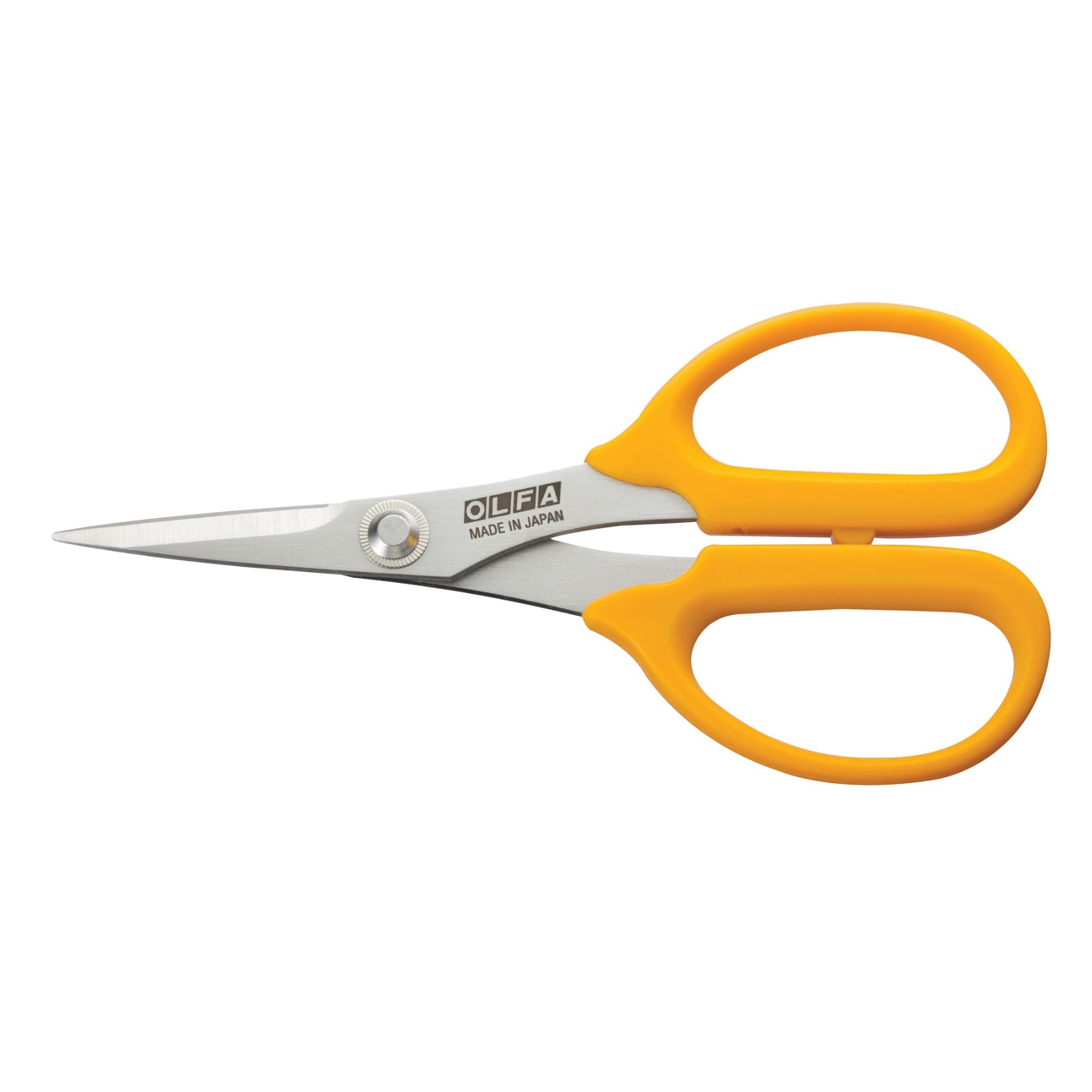 OLFA 5" Straight Edge Stainless Steel Scissors (SCS-4) - 5 Inch Multi-Purpose Heavy Duty Precision Scissors w/ Sharp Blades & Comfort Grip for Home, Fabric, Sewing, Paper, Garden