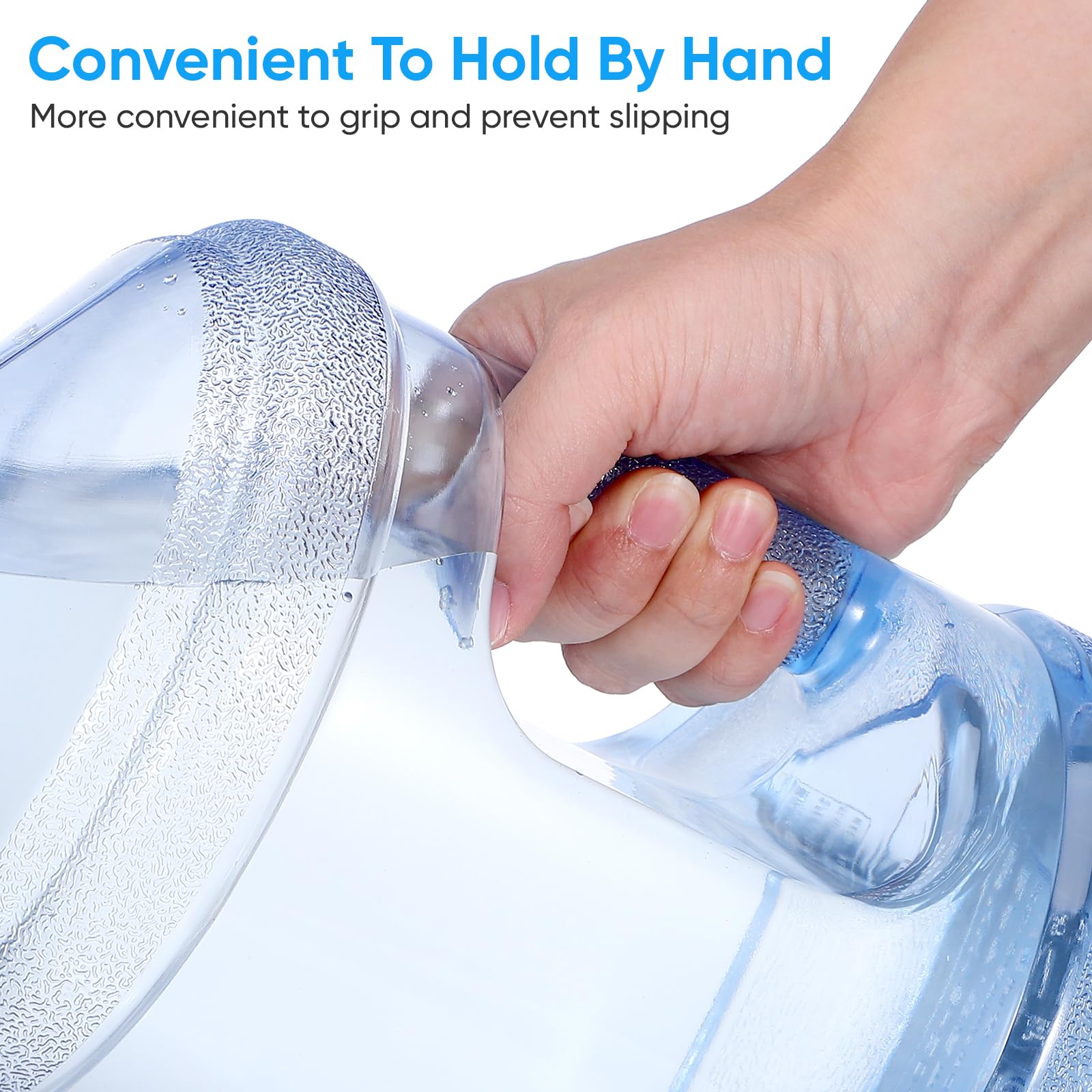 INOOMP 2 Pieces Water Bottle Water Jug Round Plastic Water Bottle with Handle Reusable Leak Proof Water Bottle for Gym Sports Office Daily Cold Liquids Drinking Use, Blue (1 Gallon)