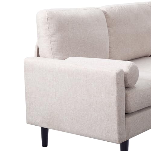Eafurn L Shaped Sectional Sofa with Reversible Chaise Lounge, 3 Seater Convertible Corner Couch with Rubber Wood Legs, Modern Fabric Sofa&Couches for Living Room, Apartment and Small Space