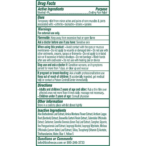 Biofreeze-13529 Pain Relief Gel, 4 oz. Tube, Pack of 2 (Packaging May Vary)