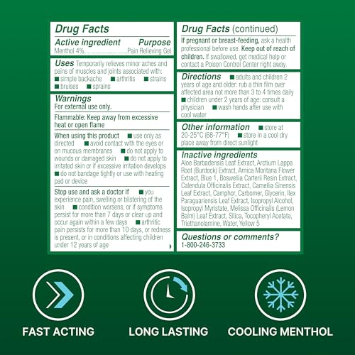 Biofreeze 13451 Roll-On Pain-Relieving Gel, 2.5 FL oz, Green Topical, Arthritis, Strains, Bruises, & Sprains