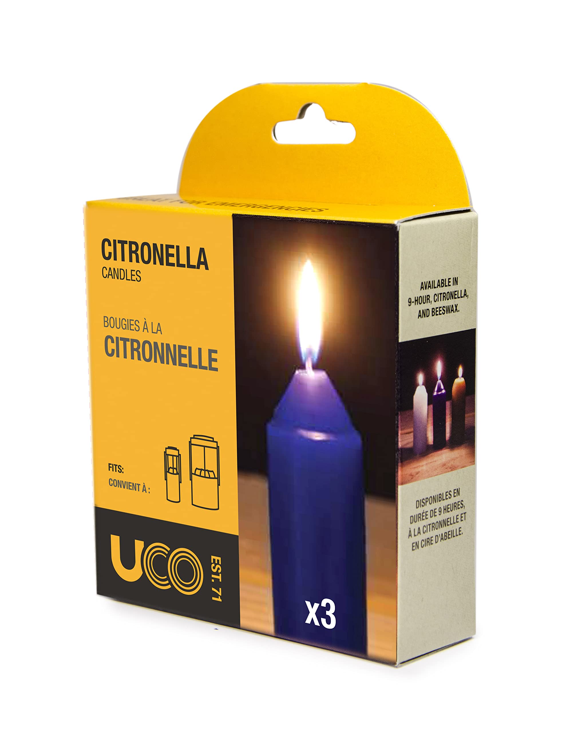Industrial Revolution UCO 9-Hour Citronella Candles, 3-Pack for Candle Lanterns