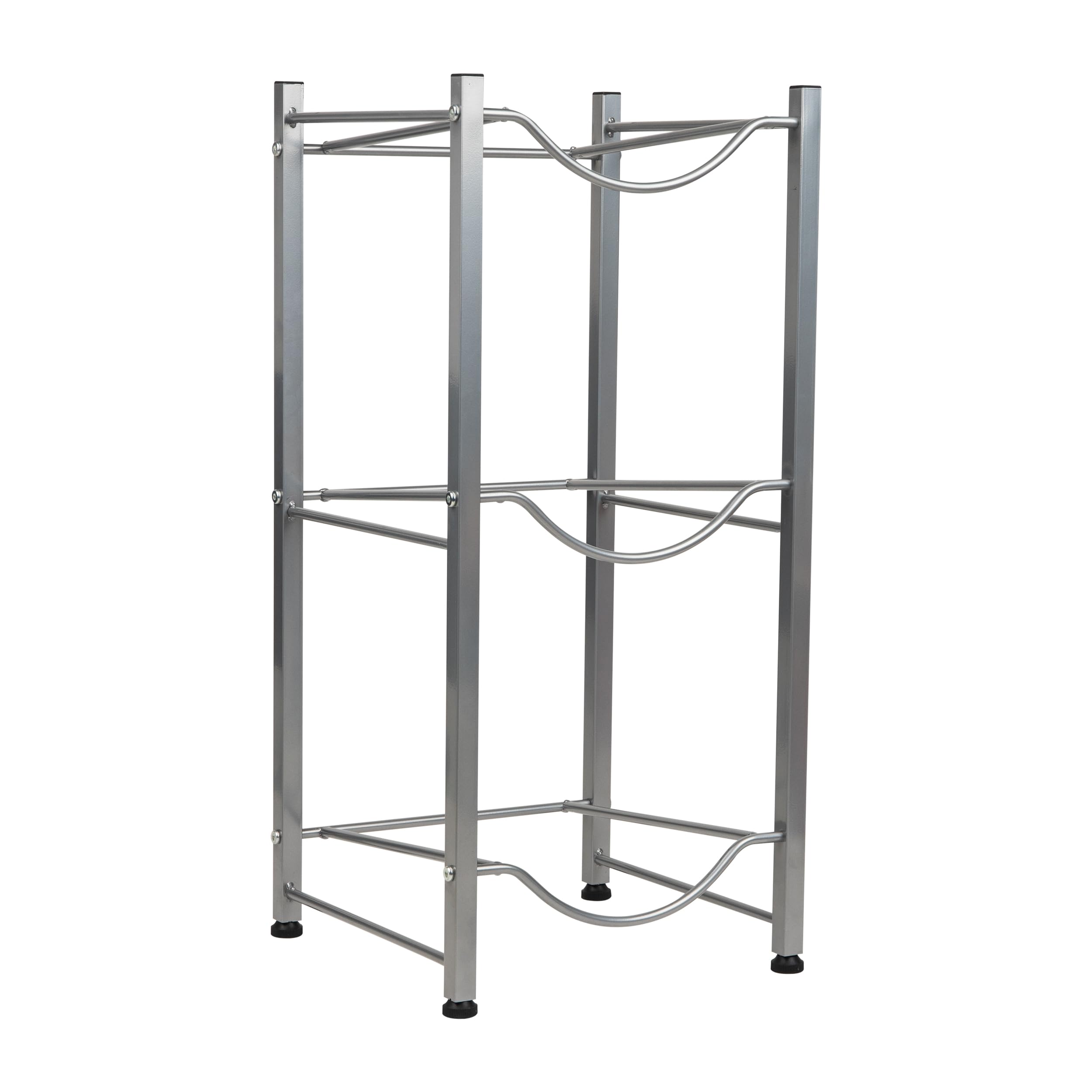 Mind Reader 5 Gallon Water Jug Stand, Water Bottle Holder, Water Cooler Stand, Rack, Metal, 13.5"L x 13.5"W x 28.75"H, Silver
