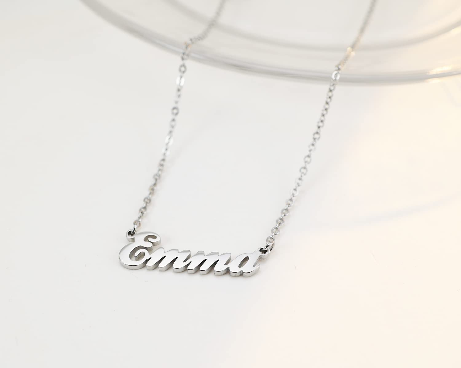 GR859C Custom Name Pendant 18K Stainless Steel Silver Women Men Birthday Gift Name for David
