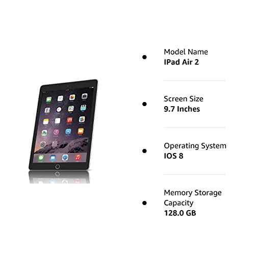 Apple iPad Air 2, 128 GB, Space Gray, (Renewed)