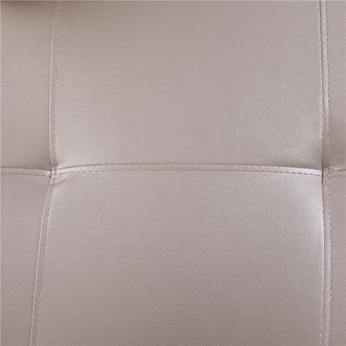 NOTOP 3-Piece Faux Leather L-Shaped Sectional Sofas, Button Tufted Upholstered Couch Set with Right Chaise Longue and Storage Ottoman, for Living Room, Home, Office, Latte