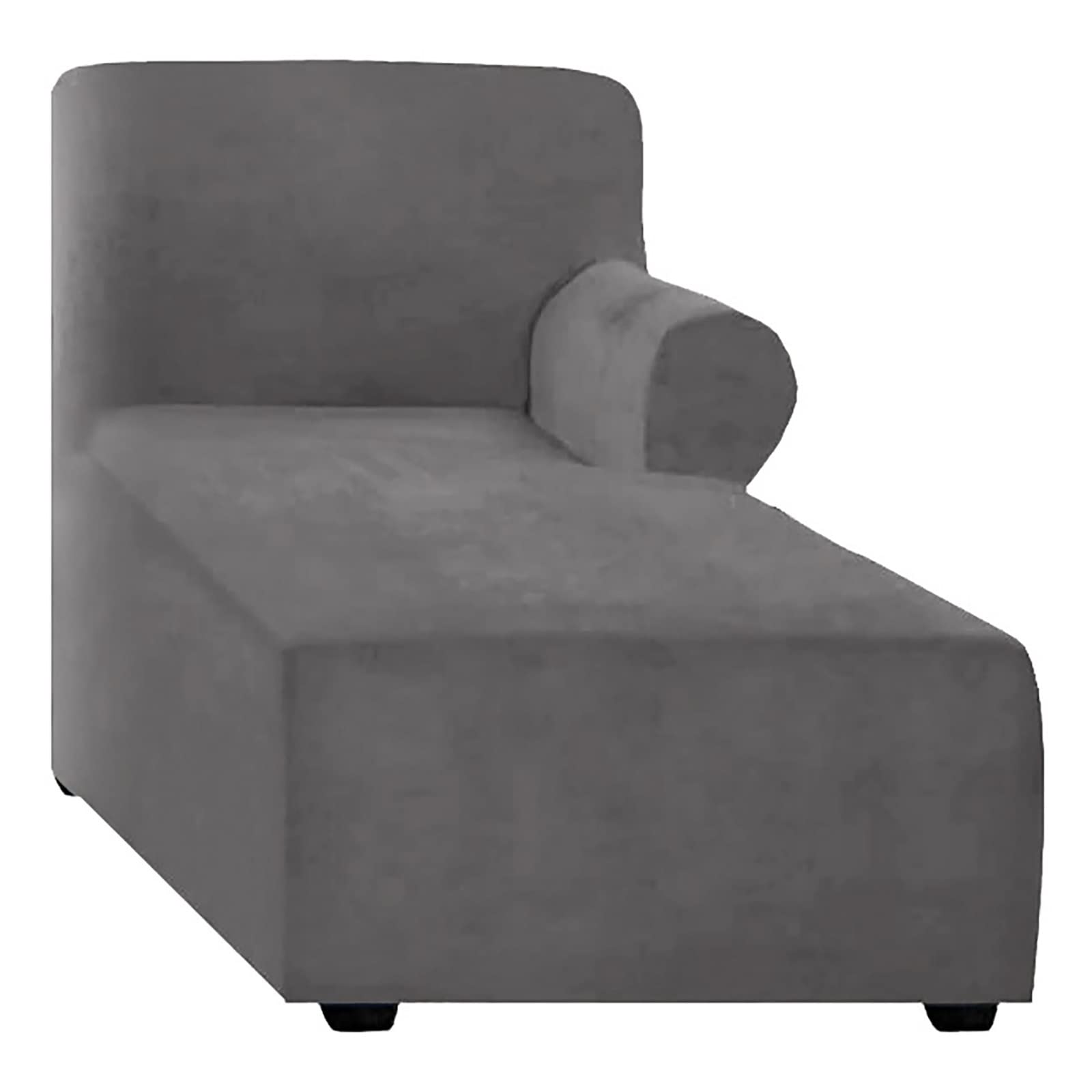 ZSDCGC Left/Right Thick L Shaped Couch Cover, Velvet Sectional Sofa Slipcover Chaise Lounge Cover for Loveseat Sectional Sofa Machine Washable (Color : Gray 1, Size : Right)