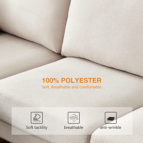 LCH Convertible, L Shaped Reversible Chaise, Sectional Sofa Couch for Small Space, Beige