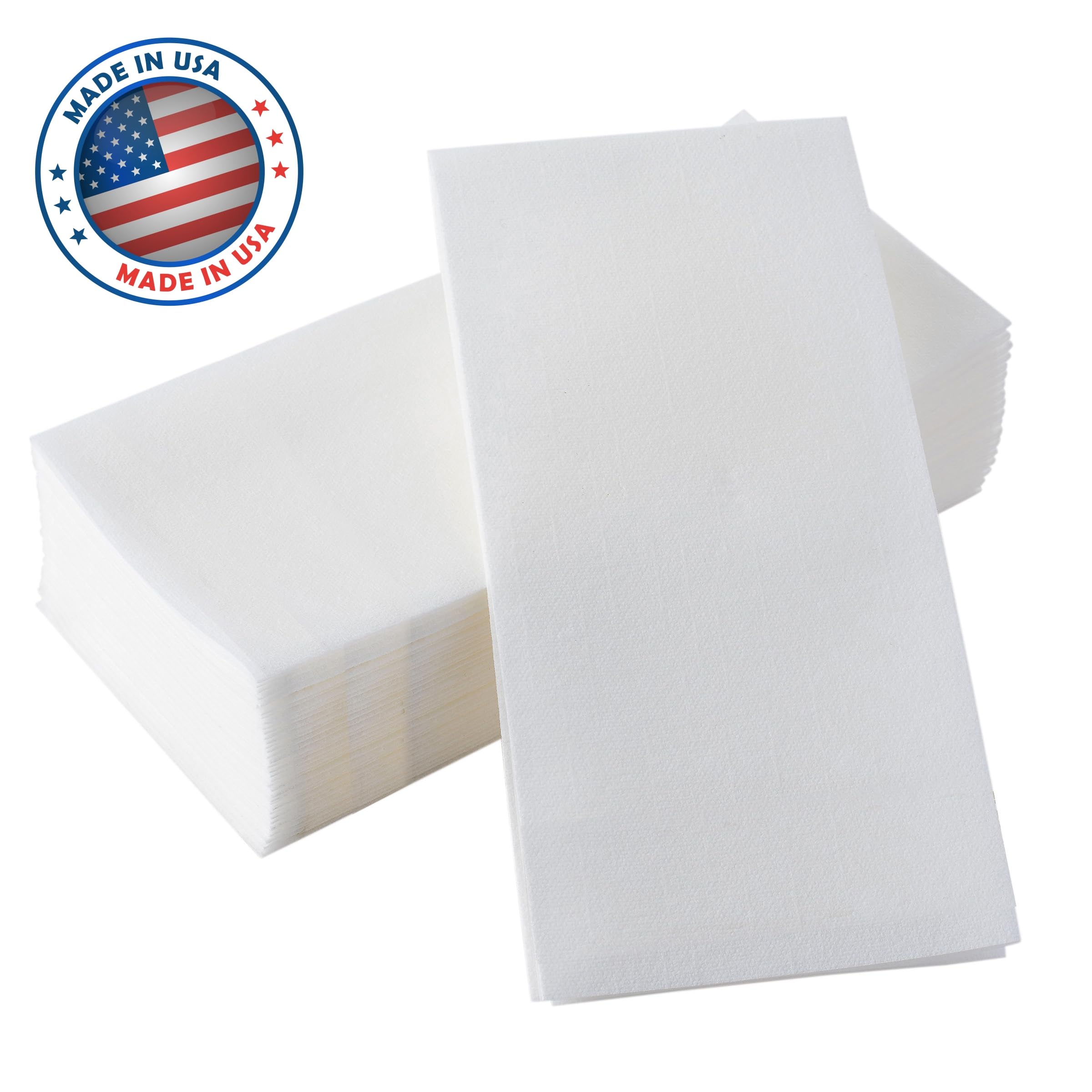 200 BloominGoods Disposable Bathroom Napkins | Single-Use Linen-Feel Guest Towels | Cloth-Like Hand Tissue Paper, White, 12" x 17" (Pack of 200)