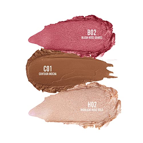 KIMUSE Multi Stick Trio Face Makeup, Cream Blush Stick for Cheeks & Lips, Contour Stick & Highlighter Makeup Sticks for All Skin…