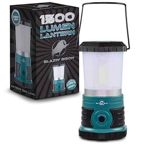 Blazin' Sun 1500 Lumen | Battery Lanterns for Power Outages, Emergency, Hurricane, Camping | LED Lantern with up to 200 Hour Runtime (Teal)