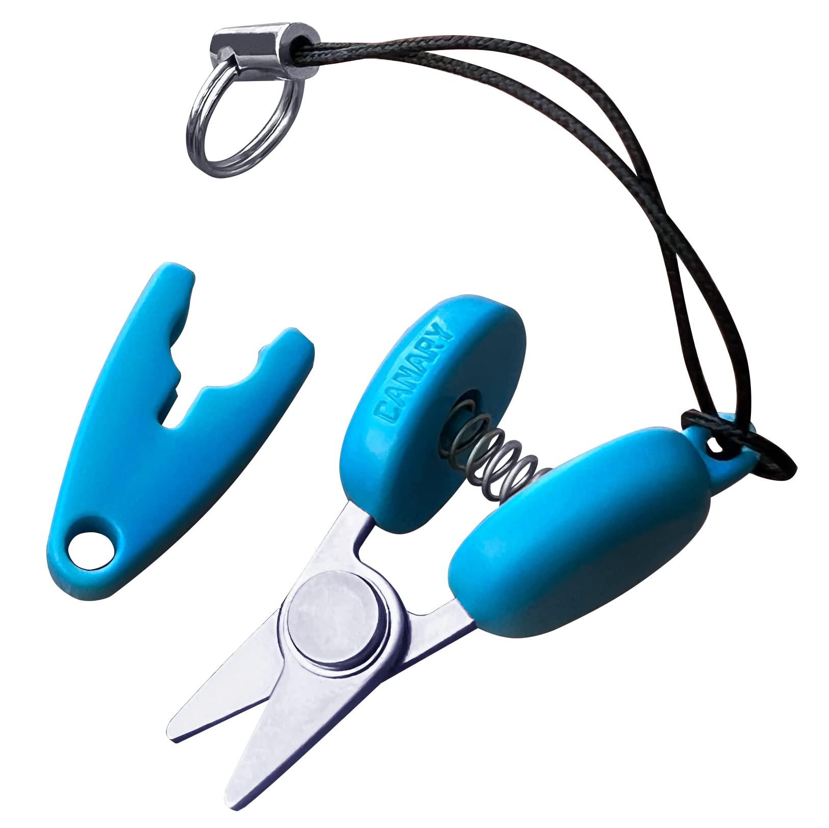 CANARY Tiny Scissors With Cover 1.3" Extra Mini Small Scissors, Razor Sharp Japanese Stainless Steel Blade, Keychain Scissors for Sewing, Office, Travel, Spring Loaded Blunt Tips, Made in JAPAN, Blue
