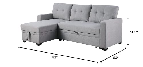 YOPTO L-Shape Sleeper Sectional Sofa-Abolished, 82 x 53 x 34.5 in, Dark Gray