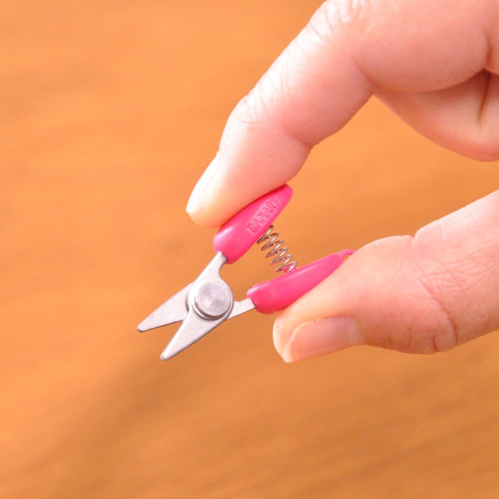 CANARY Tiny Scissors With Cover 1.3" Extra Mini Small Scissors, Razor Sharp Japanese Stainless Steel Blade, Keychain Scissors for Sewing, Office, Travel, Spring Loaded Blunt Tips, Made in JAPAN, Blue