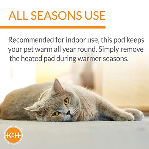 K&H Pet Products Thermo-Mod Dream Pod Heated Pet Bed Tan/Black 22" 4W
