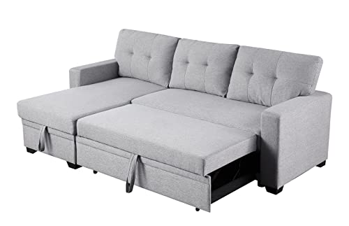 YOPTO L-Shape Sleeper Sectional Sofa-Abolished, 82 x 53 x 34.5 in, Dark Gray