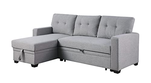 YOPTO L-Shape Sleeper Sectional Sofa-Abolished, 82 x 53 x 34.5 in, Dark Gray