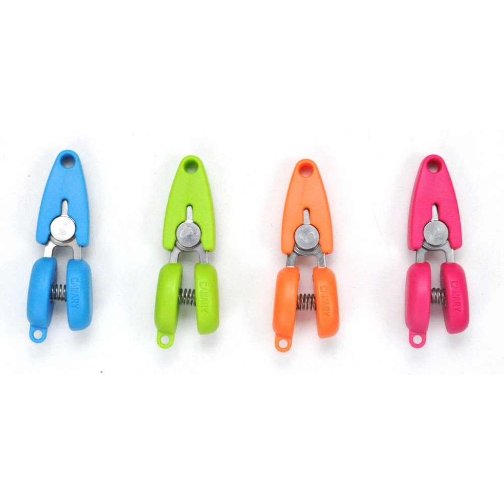 CANARY Tiny Scissors With Cover 1.3" Extra Mini Small Scissors, Razor Sharp Japanese Stainless Steel Blade, Keychain Scissors for Sewing, Office, Travel, Spring Loaded Blunt Tips, Made in JAPAN, Blue