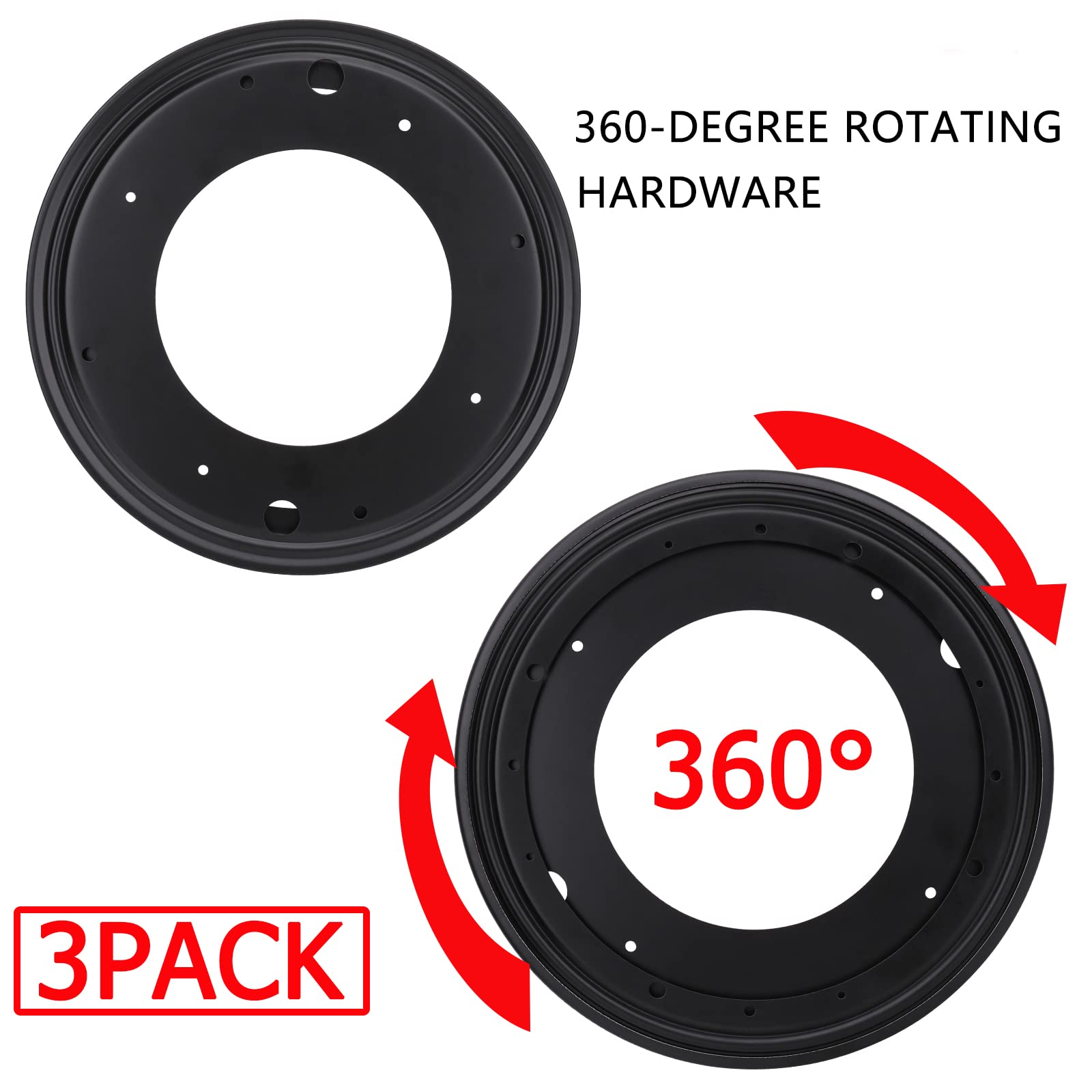 3Pack 8 Inch Lazy Susan Hardware 5/16”Thick Heavy Duty Lazy Susan Turntable Rotating Ball Bearing Plate 700lbs Capacity Lazy Susan Swivel Base Plate for Serving Trays, Kitchen Cabinet, Craft