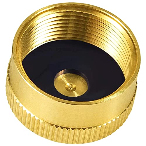 ANPTGHT 6pcs Refill Propane Bottle Cap Solid Brass 1lb Propane Tank Sealed Cap Universal All One Pound Cyliders Gas Tank Protect Caps for Camping Outdoor Cooking