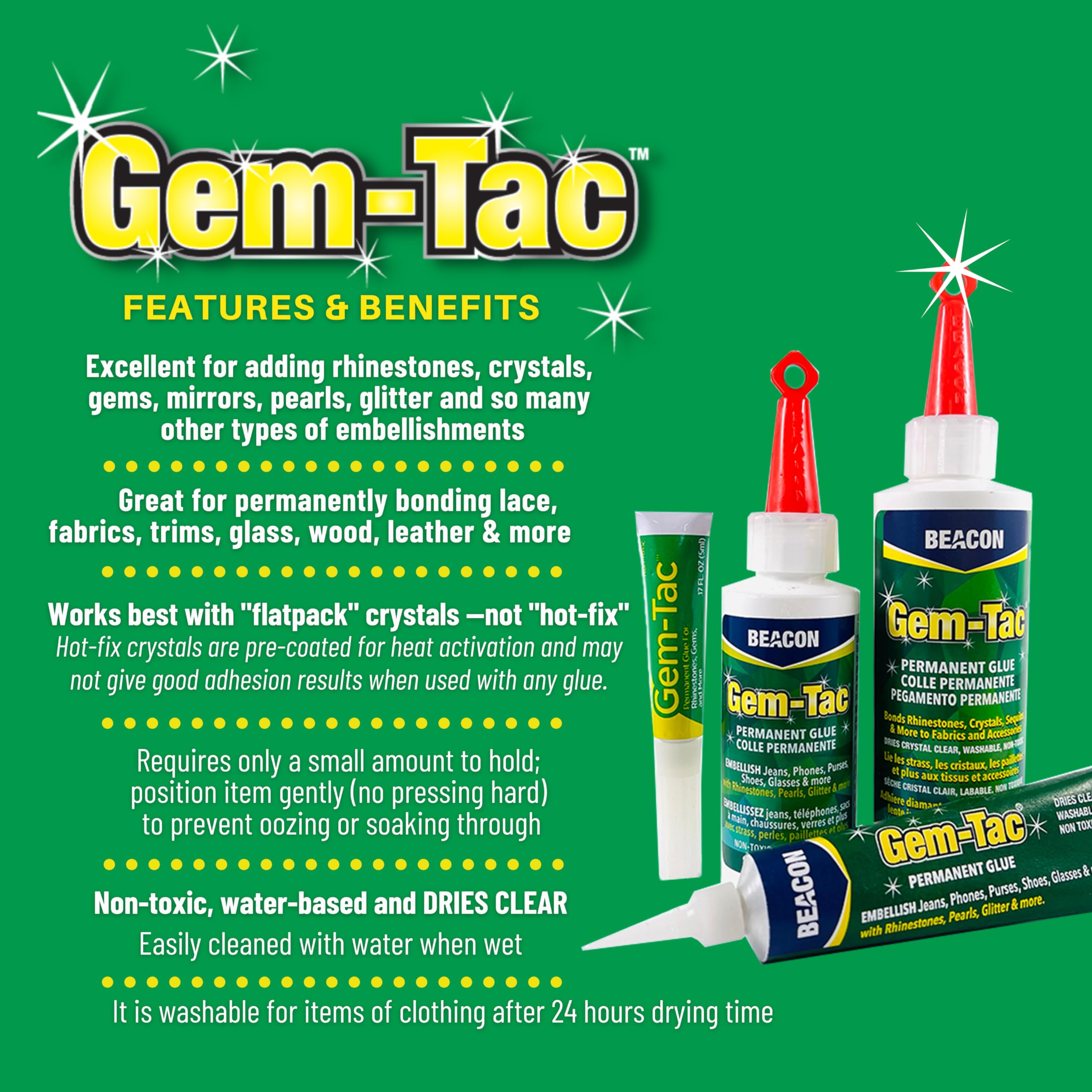 Beacon Gem-Tac Permanent Adhesive, 4-Ounce