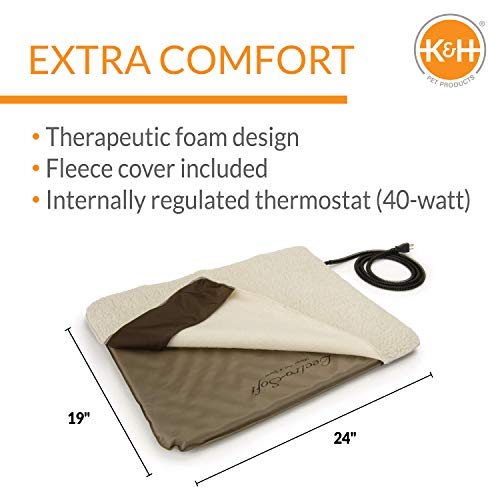 K&H Pet Products Outdoor Heated Dog Pad Tan Medium 19 X 24 Inches