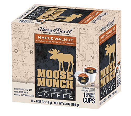 Moose Munch Single Serve Coffee by Harry & David, 4/18 ct boxes (72 Count) (Maple Walnut)