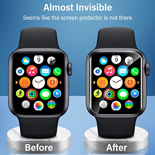 Uyiton 8Pack for Apple Watch Series 8/7 Screen Protector 45mm, Military-Grade Replacement TPU Film [Not Glass] iWatch Protector Anti Scratch Fingerprint Bubble Free High Touch Screen Protection Clear