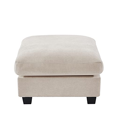 Deep Seat Down Feather Filled Modular Upholstered Sectional Sofa Couch with 4 Waist Pillows for Home Office Apartment Living Room,L-Shaped Corner Sofa & Couch Movable Ottoman/Chaise