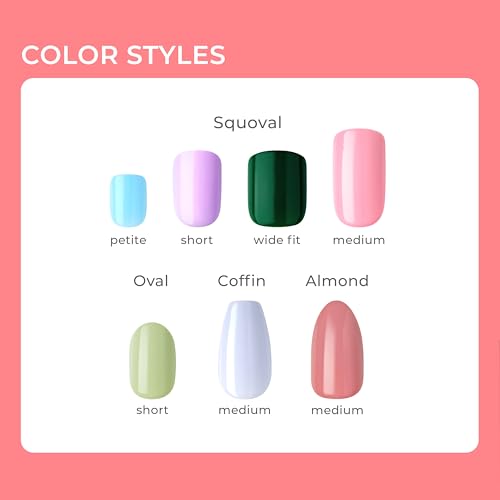 KISS imPRESS No Glue Mani Press On Nails, Color, 'Peanut Pink', Pink, Short Size, Squoval Shape, Includes 30 Nails, Prep Pad, Instructions Sheet, 1 Manicure Stick, 1 Mini File